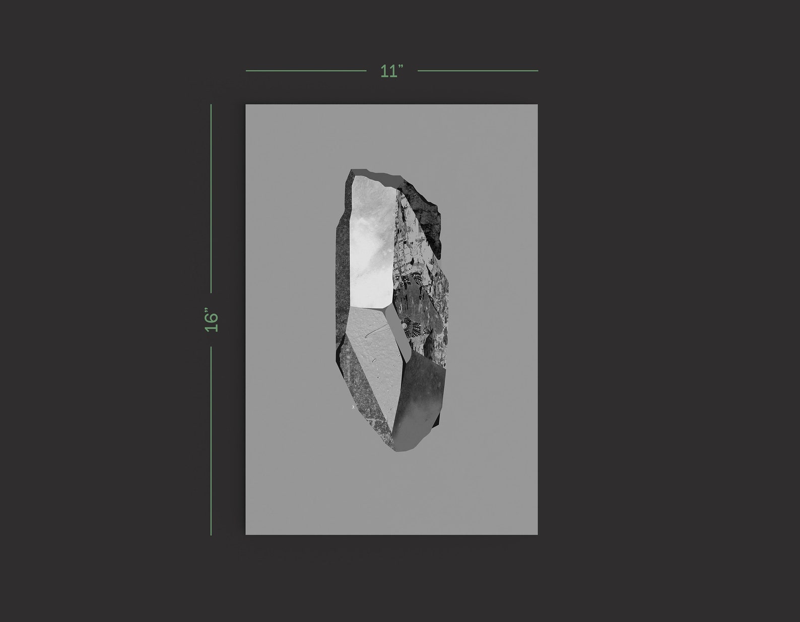 Crystal Artwork A Series of Crystals 'punk Mono' - Etsy