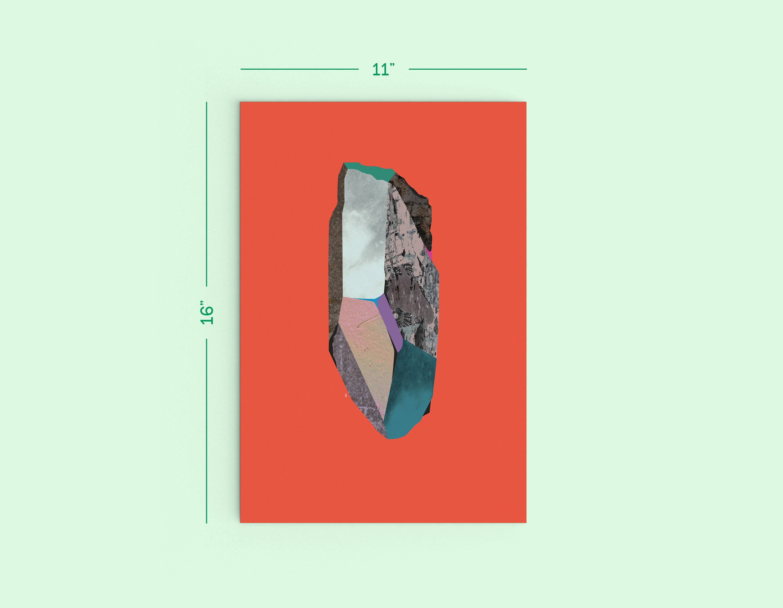 Crystal Artwork A Series of Crystals 'punk' 11x16 Orange Art Print ...