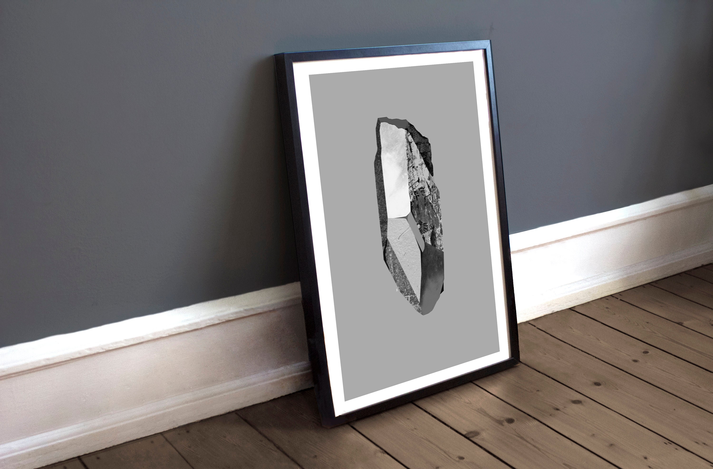 Crystal Artwork | A Series of Crystals 'punk Mono' 11x16" | Gray Art ...