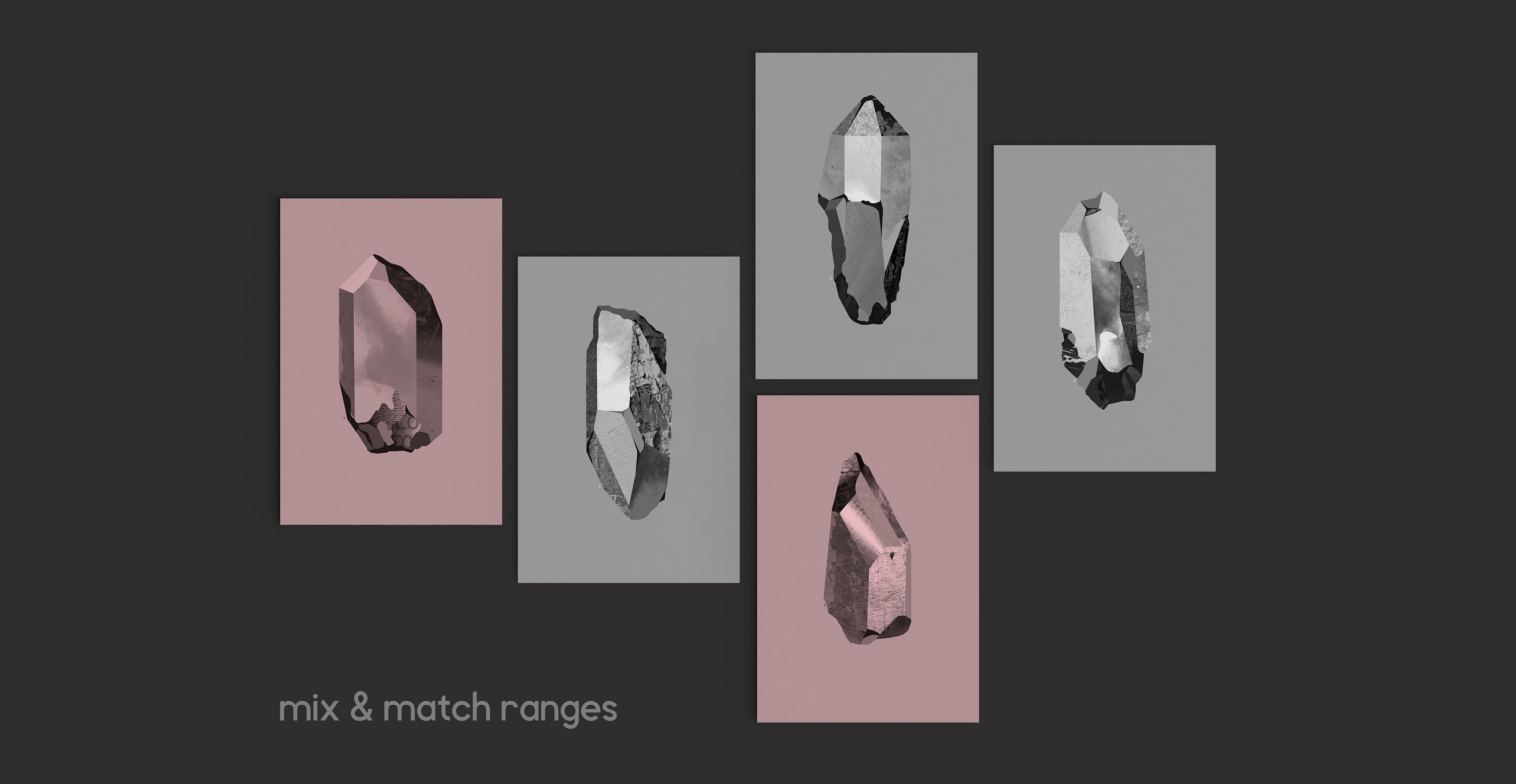 Crystal Artwork A Series of Crystals 'punk Mono' - Etsy