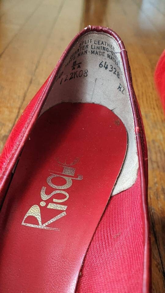 Vintage Risque Bright Red Block Heels Leather Lining Women's Size 10 - Etsy