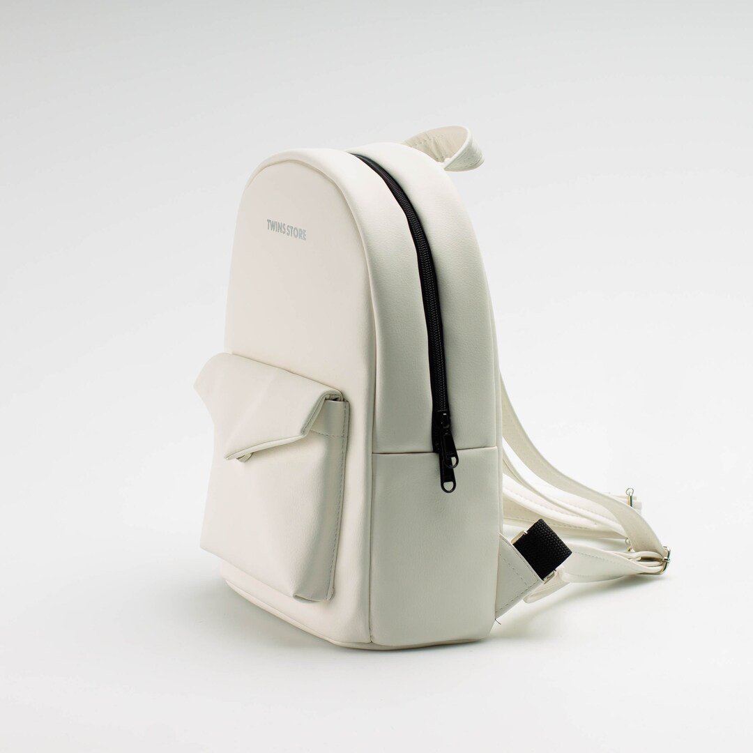 Twins Store White Eco-leather Backpack for Women, for City Walks and ...