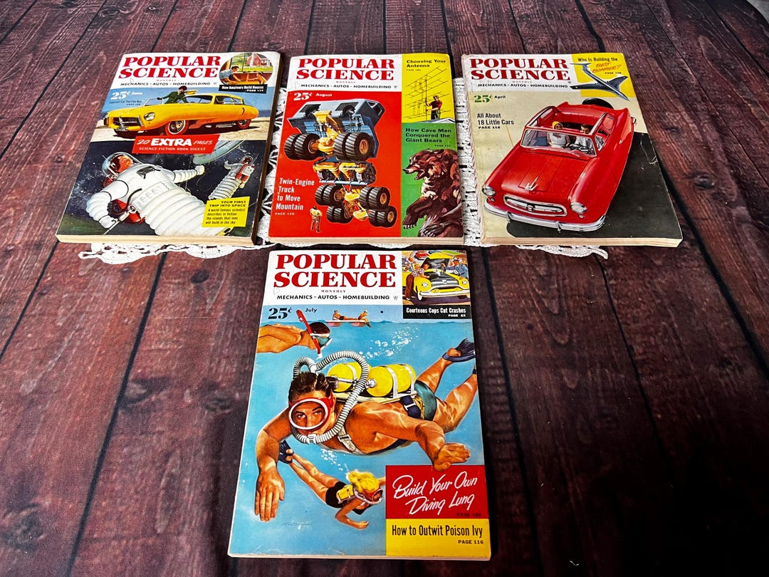 Vintage 1950s Set of 4 “popular Science” Magazines - Etsy