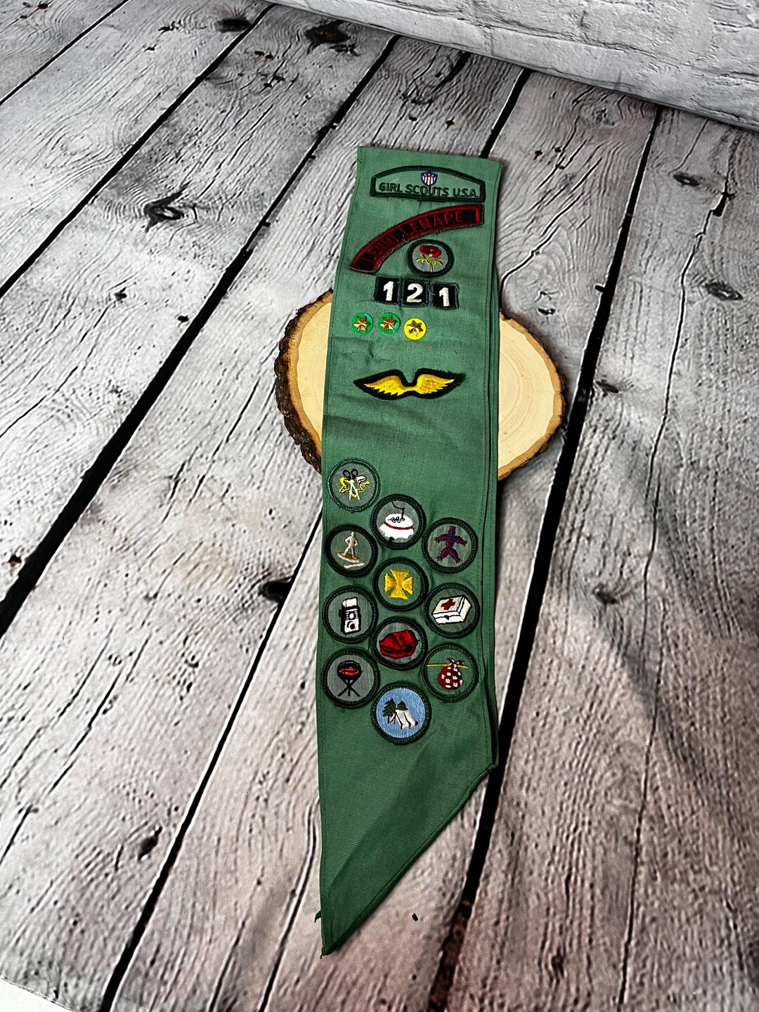 Vintage 1970s Junior Girl Scout Sash With Badges, Pins, and Troop ...