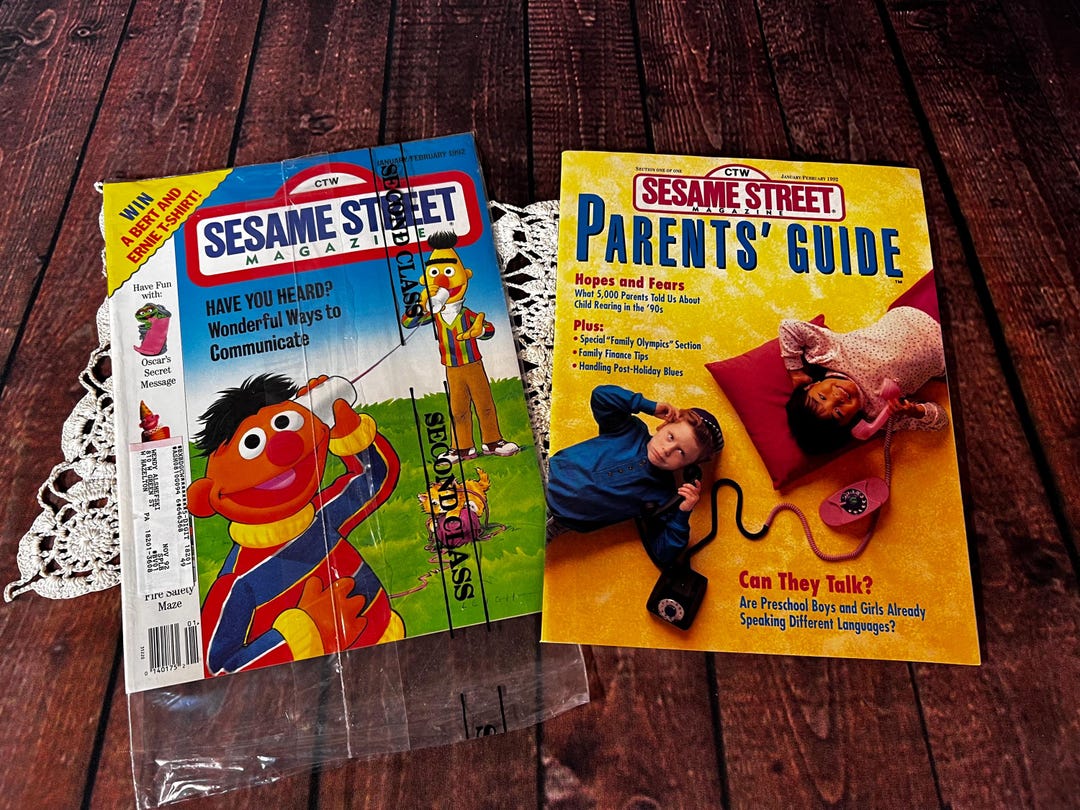 Vintage 1992 Sesame Street Magazine With Parent Guide - Jan/feb Edition ...