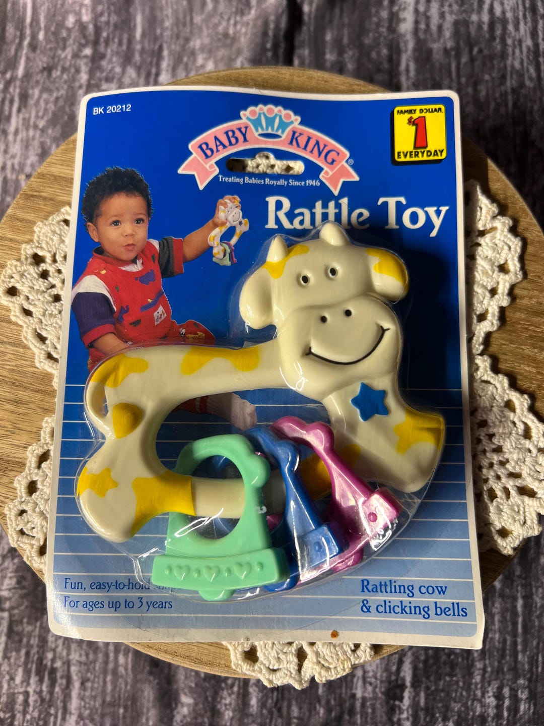 Vintage 1996 Baby King Cow Rattle - NEW - Etsy