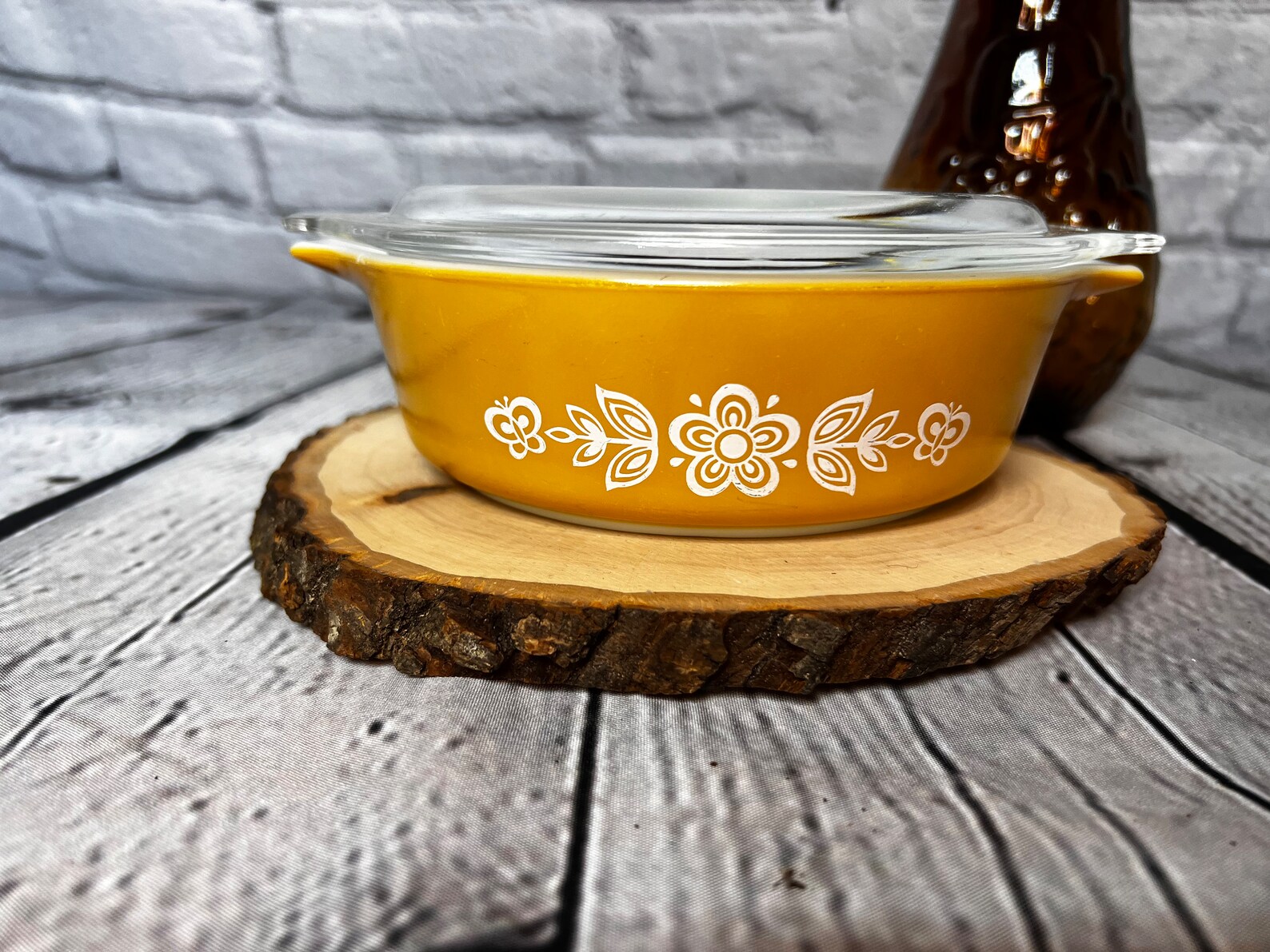Vintage Pyrex 471 butterfly Gold Bake Serve Store Dish With Lid - Etsy