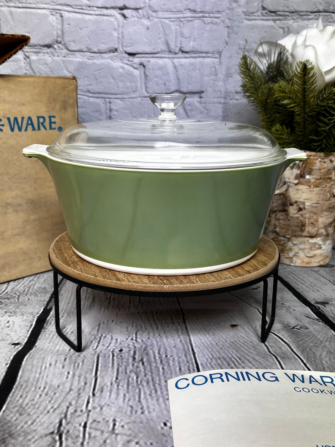 Vintage Corningware B-2 1/2 B Avocado Green Covered Casserole Dish - Etsy