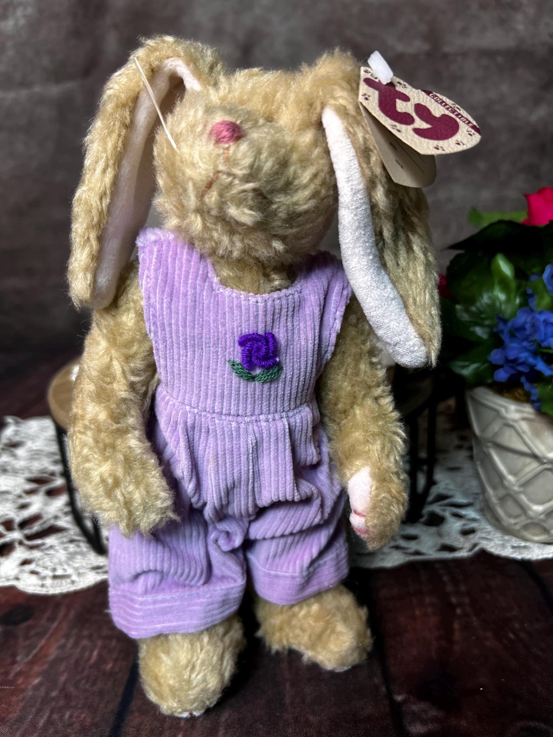 Vintage 1990s Ty Attic Treasures Plush Toy - Iris the Bunny - Etsy
