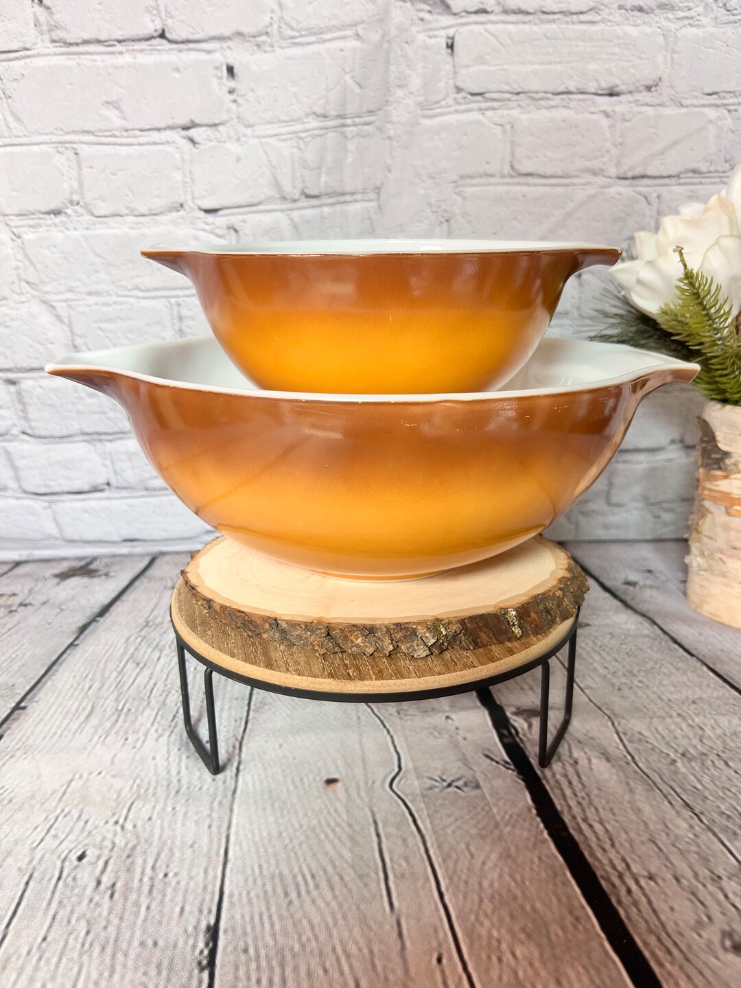 Vintage Pyrex #442 and #444 “old Orchard” Cinderella Mixing Bowls - Etsy