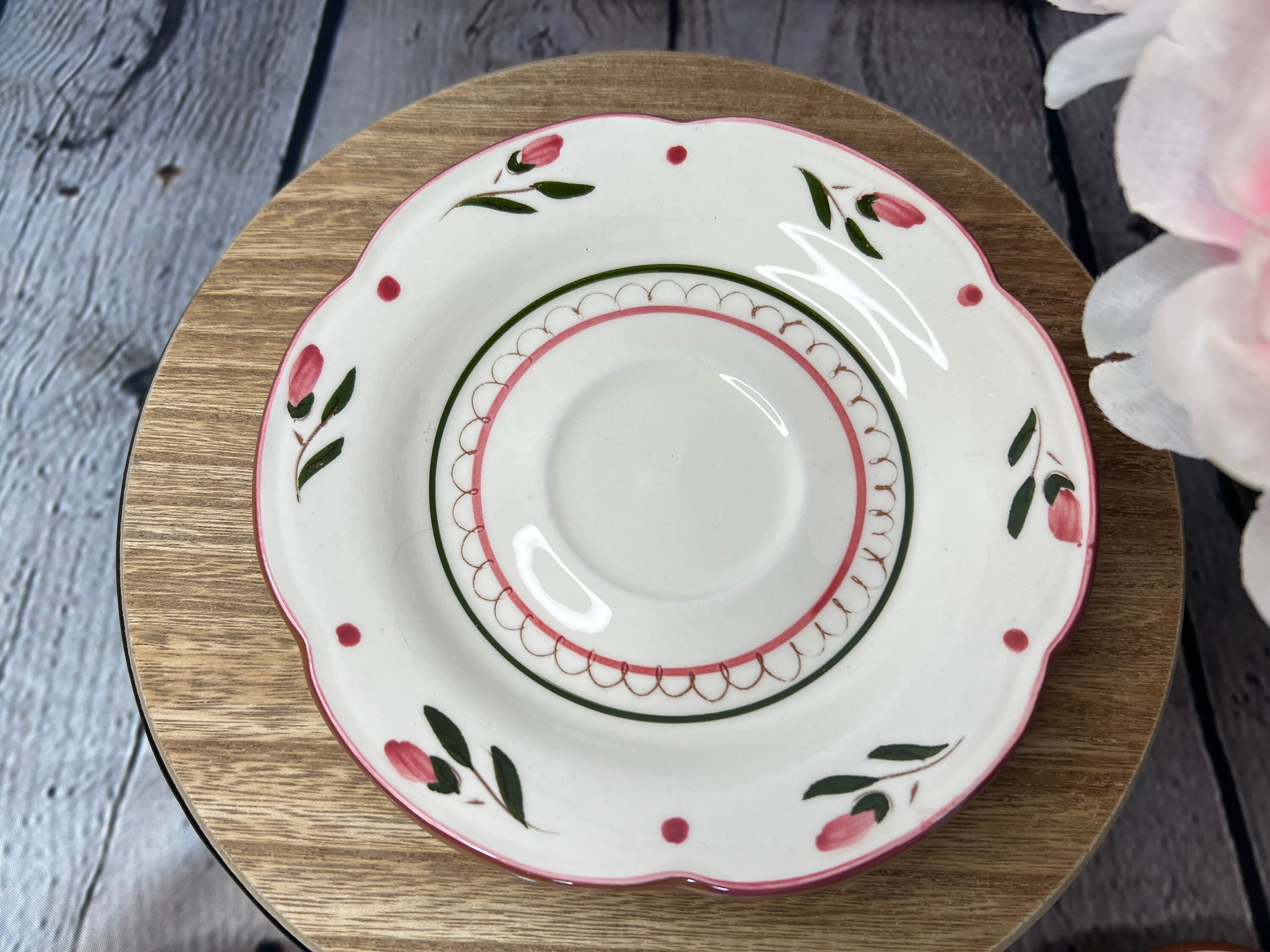 Vintage Stangl “colonial Rose” Set of 3 Saucers - Etsy