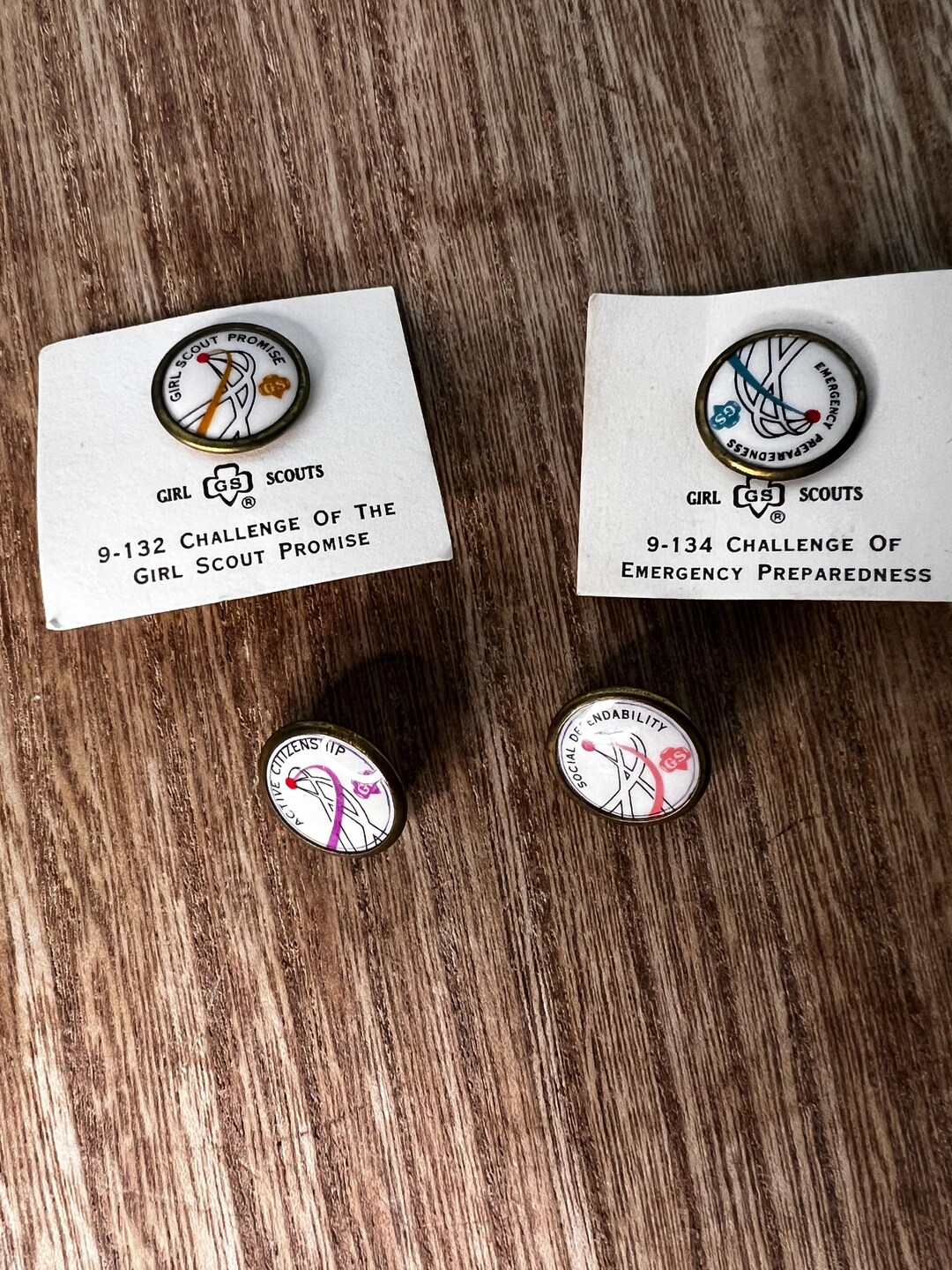 Vintage 1960s Girl Scout Cadette Challenge Pins - Set of 4 - Etsy