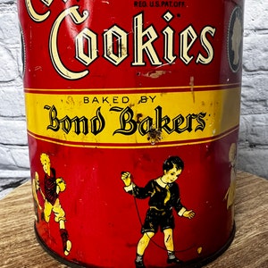 Vintage 1930s “countess Cookies” Metal Tin Canister - Etsy