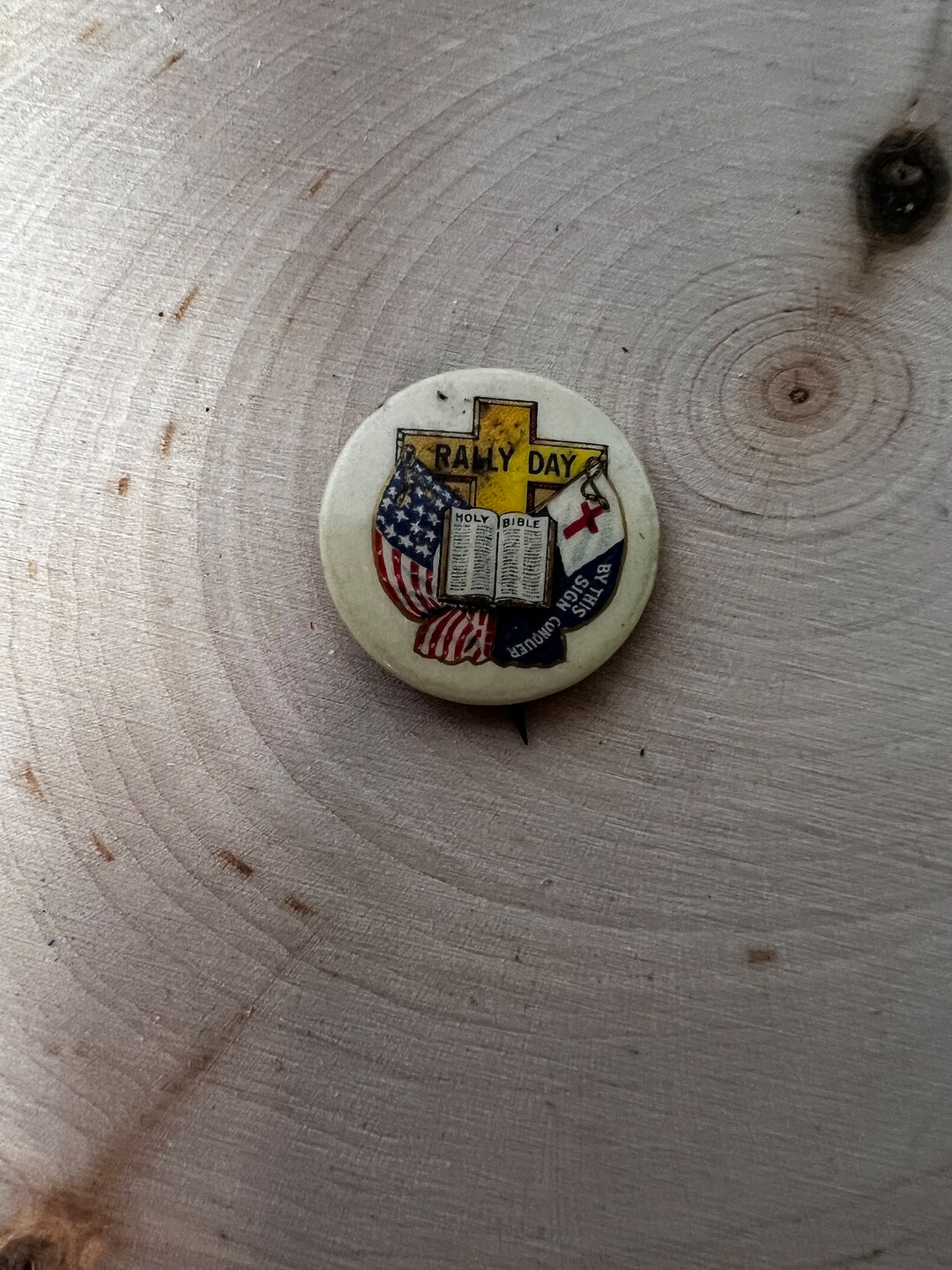 Vintage 1960s Rally Day Pin - Patriotic Sunday School - Etsy