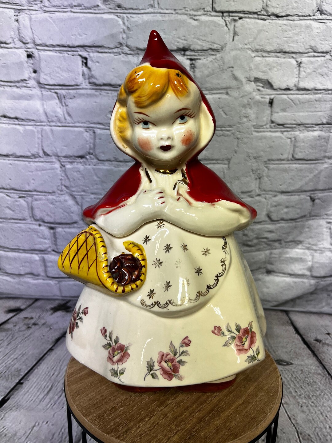 Vintage 1940s Hullware “little Red Riding Hood” Cookie Jar #967 - Etsy
