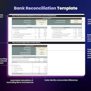 Automated Bank Reconciliation Excel Template: Cash Flow Dashboard ...