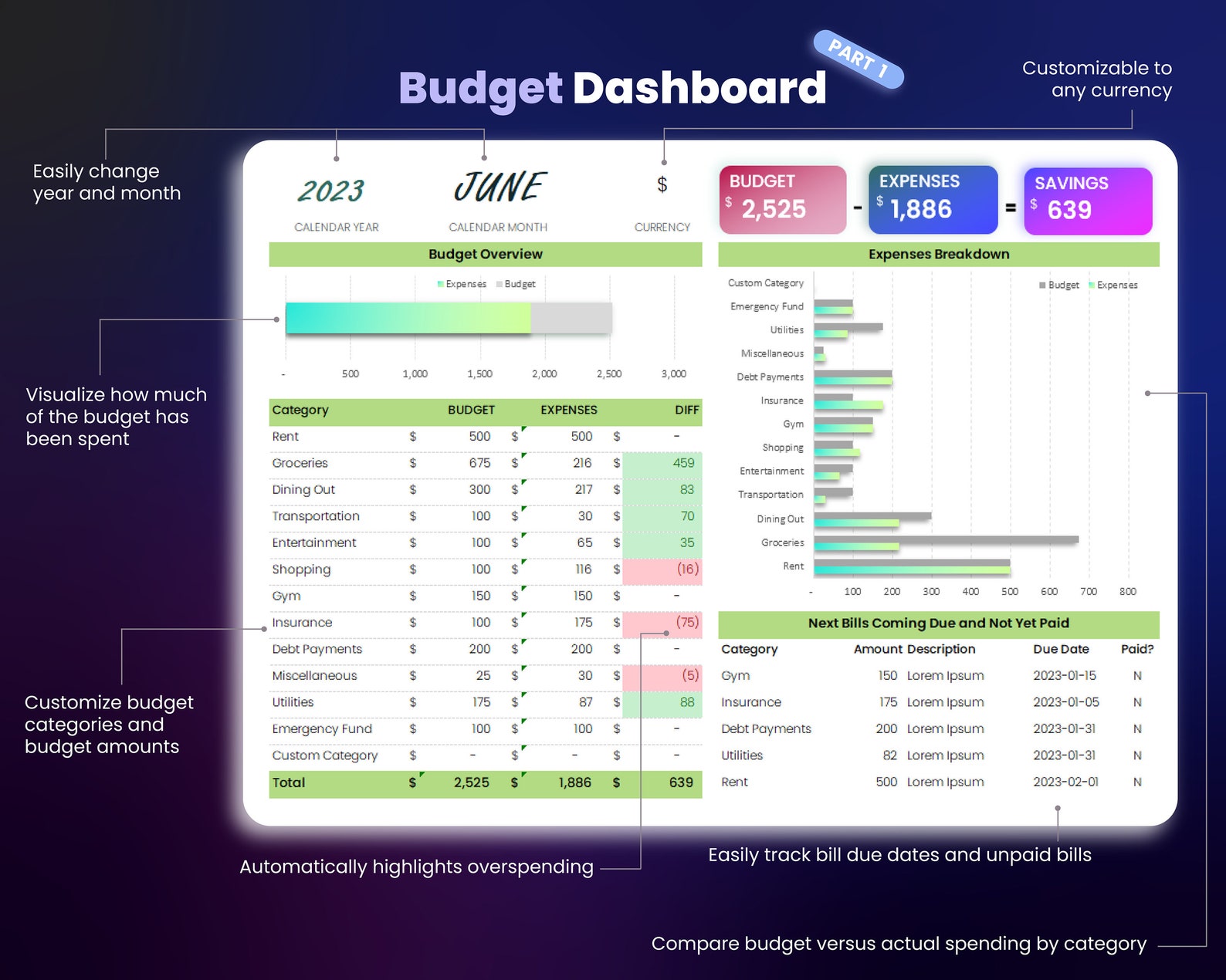 Budget Planner Expense Tracker Printable Budget Tracker Budget and ...
