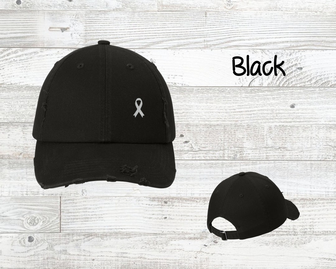 Brain Cancer Baseball Hat, Brain Cancer Awareness Hat, Grey Ribbon Hat ...