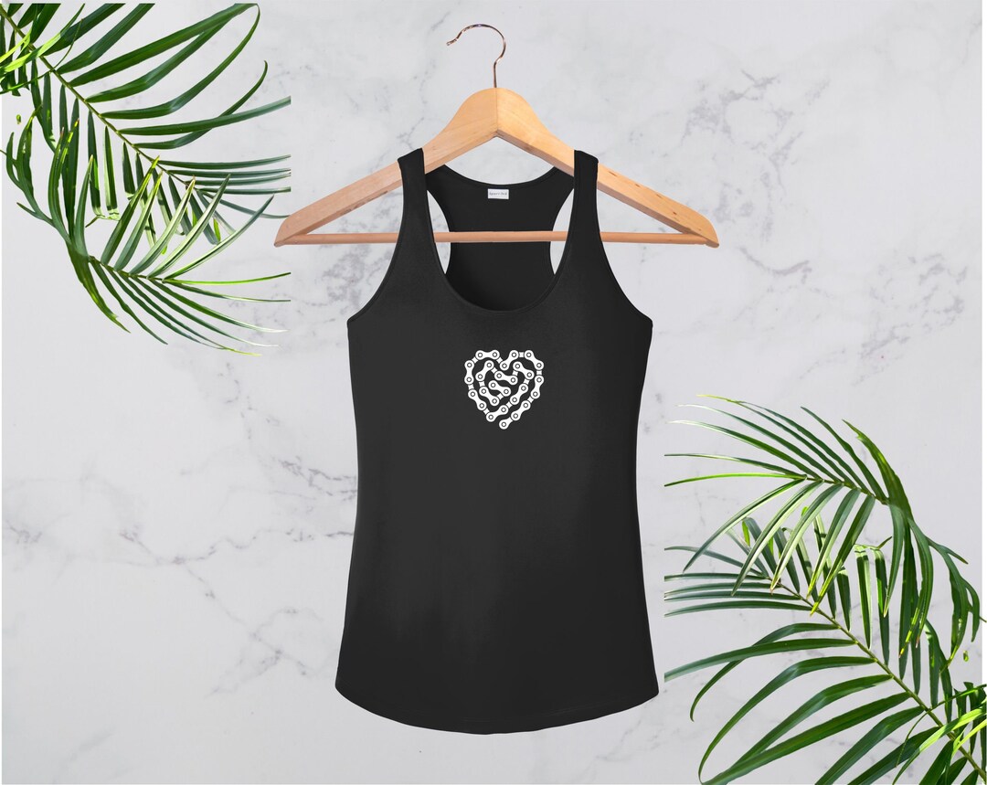 Bicycle Tank, Bike Chain Heart Tank, Ladies Bicycle Tank, Cyclist Tank ...