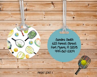 Custom Pickleball Bag Tag Personalized Pickleball Keychain Bag Tag Name ...