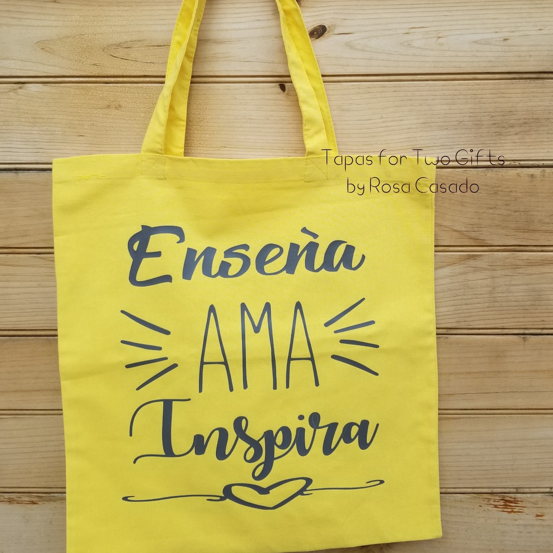 Spanish Teacher Tote Bag – Enseña Ama Inspira, Personalized Gift - Etsy
