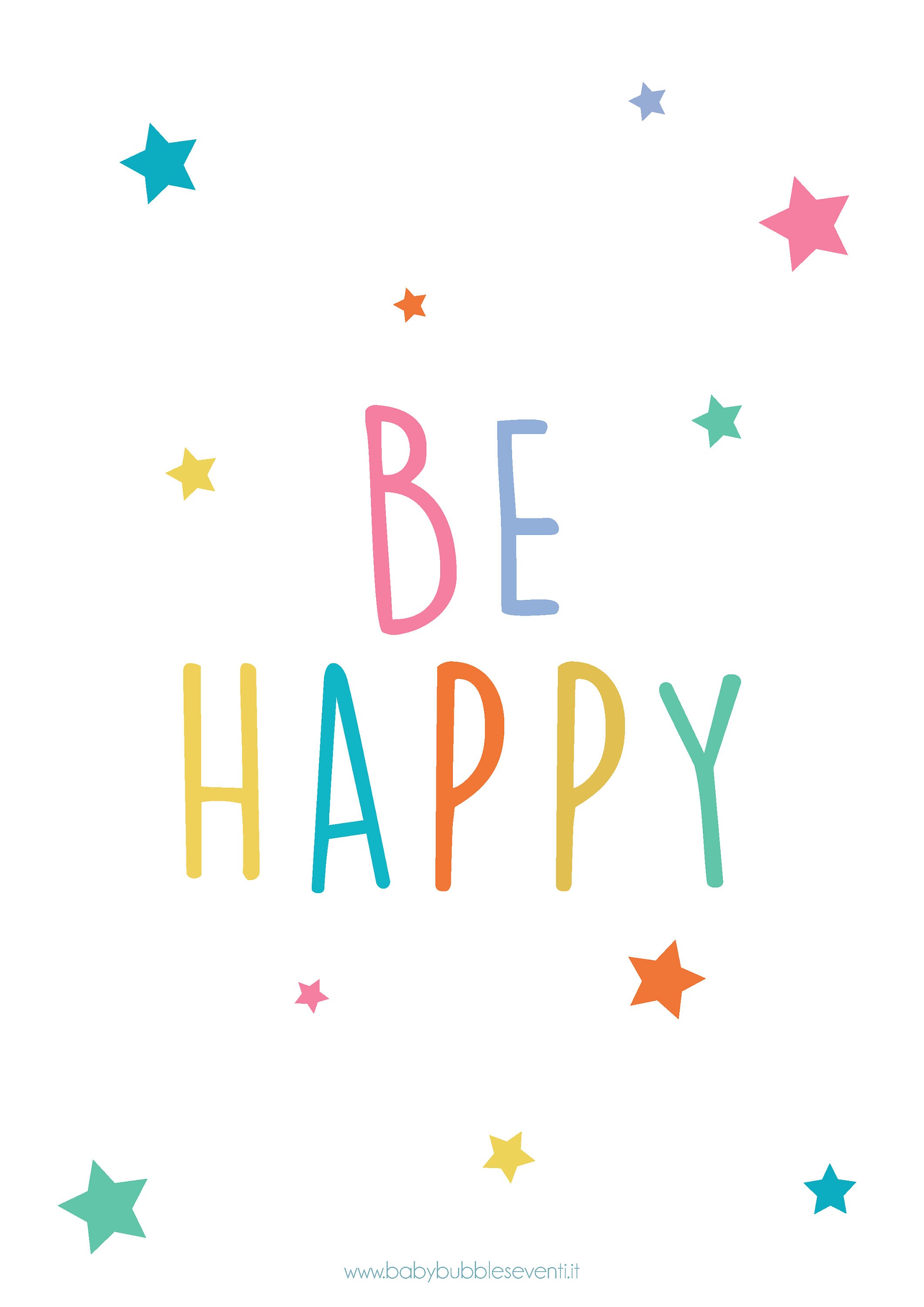 Poster Be Happy cameretta bimbi Grafica digitale - Etsy Italia