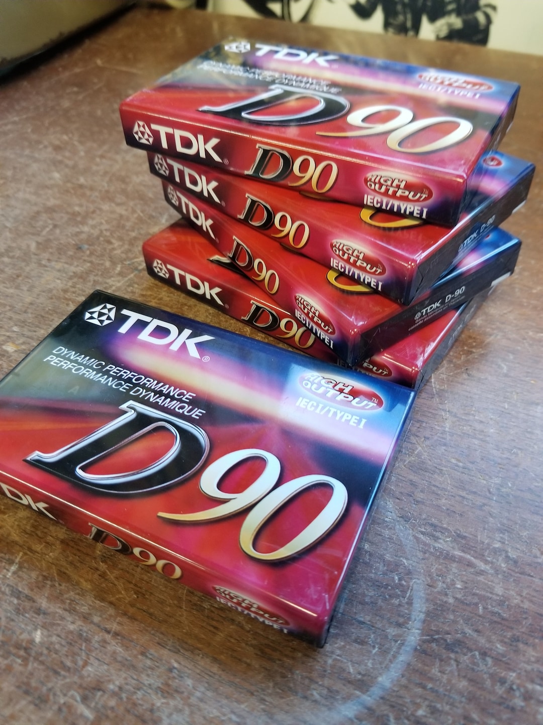 TDK D90 Audio Cassette Tape Lot of 5 High Output Ieci/typei New Sealed ...