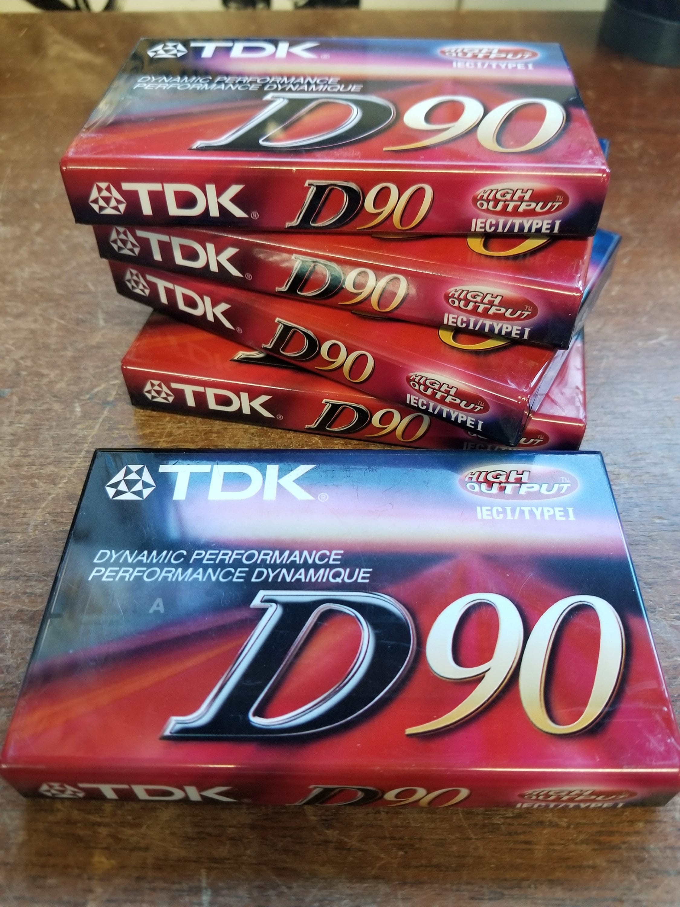 TDK D90 Audio Cassette Tape Lot of 5 High Output Ieci/typei New Sealed ...