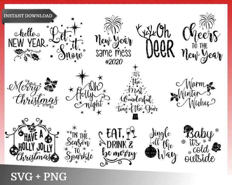 Christmas Quote Svg Bundle Unique Christmas Svg Svg | Etsy