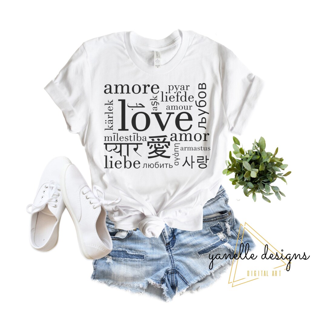 Love Svg Multiple Languages, Love Design, Amor Svg, Amore Svg, Liebe ...