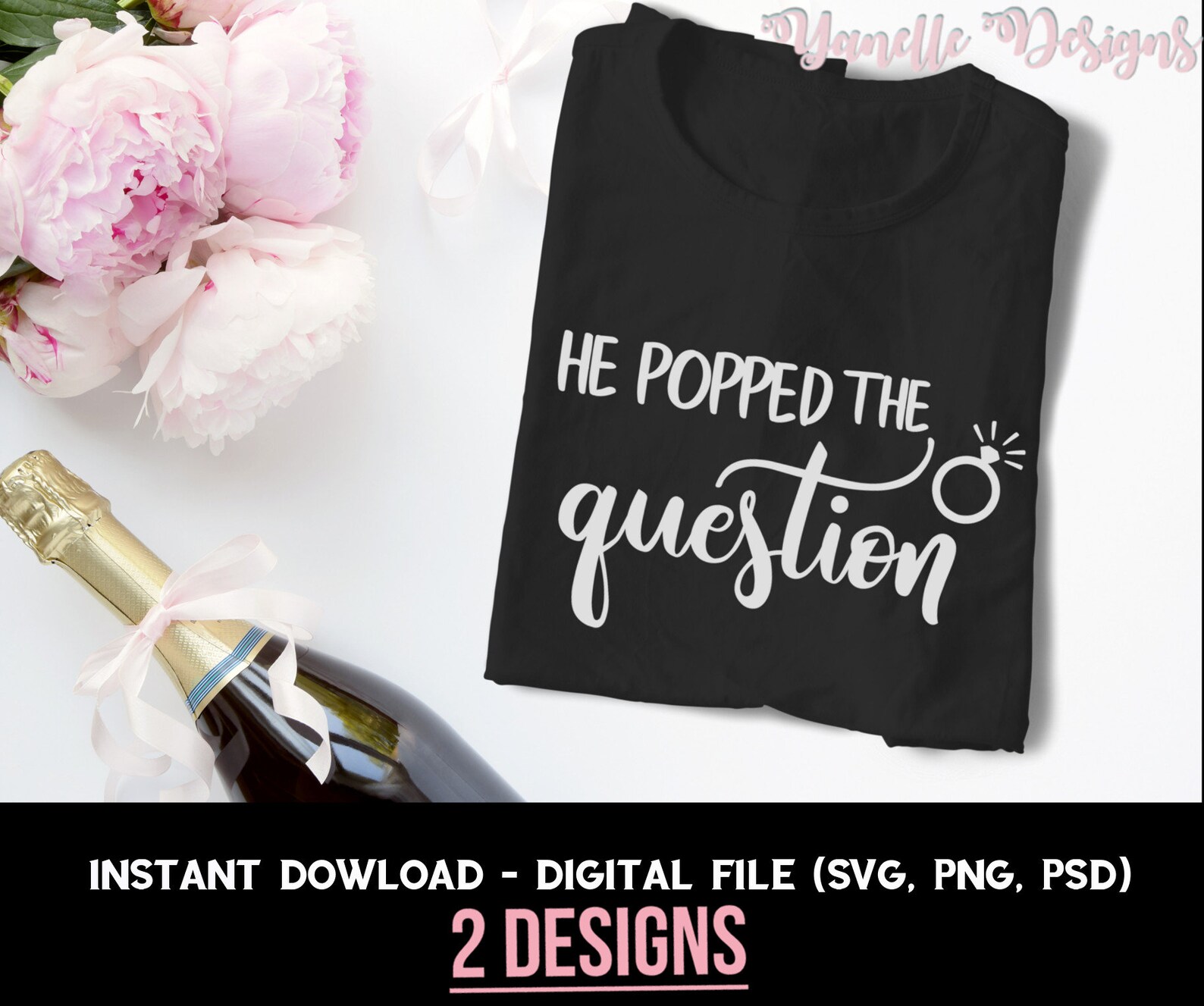 He popped the question Svg files Instant download popping | Etsy