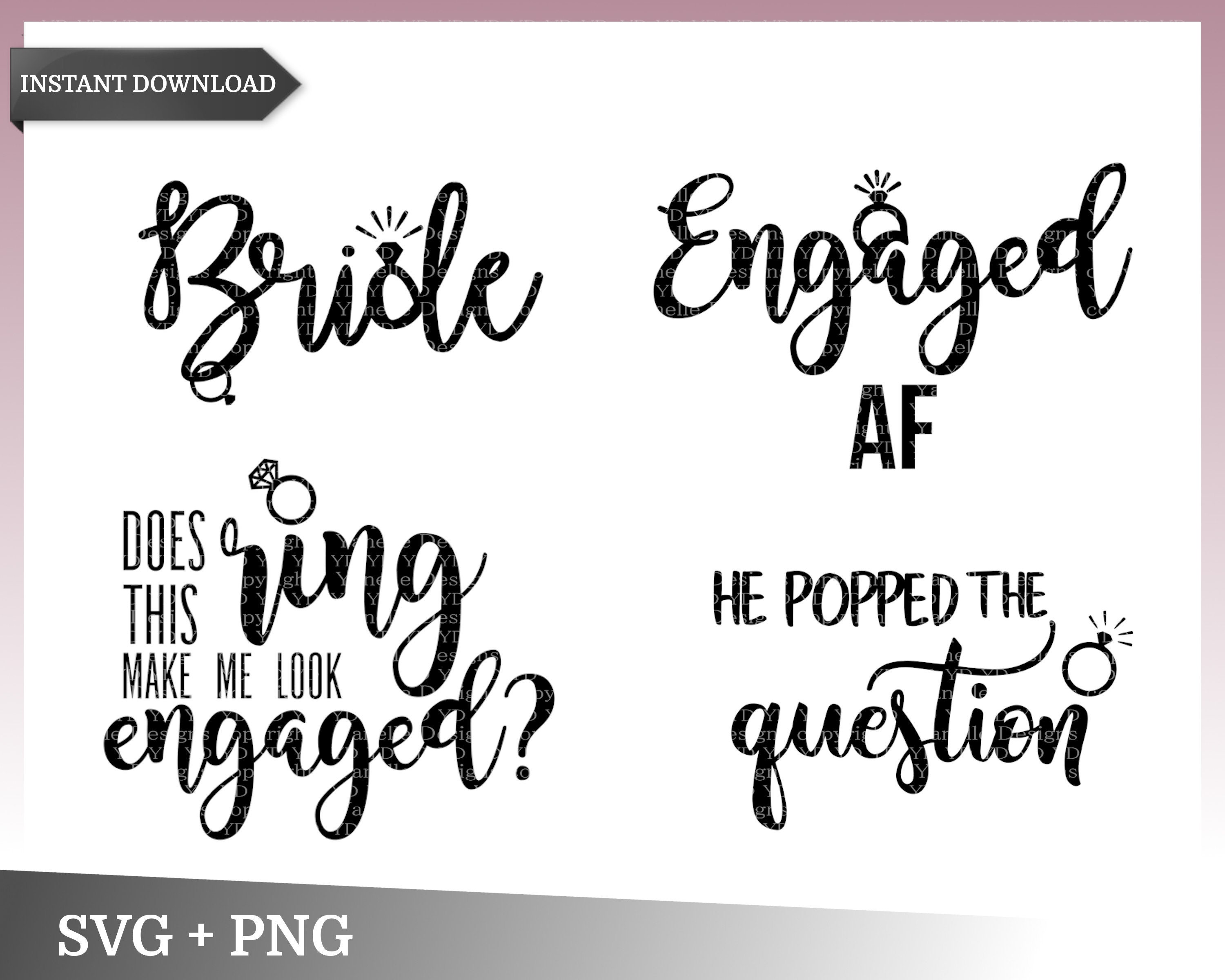 Bachelorette Svg Bundle He Popped The Question Svg Bride Svg | Etsy