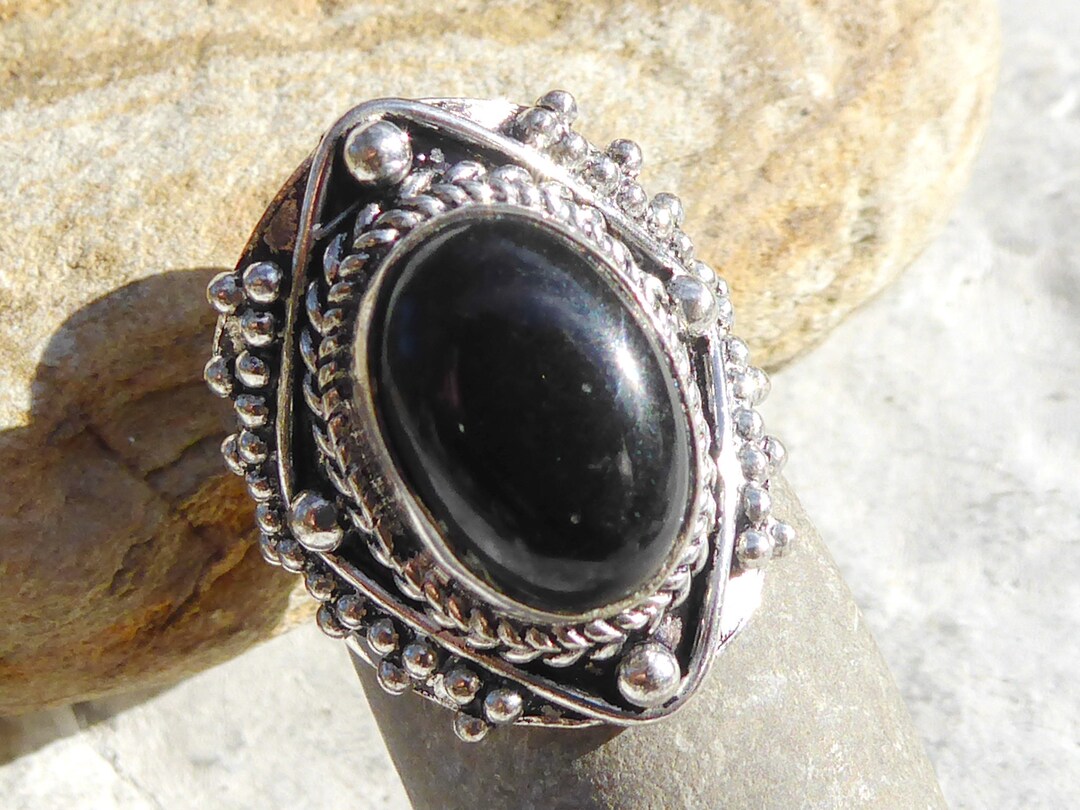 Ring Anjali Onyx Silver Black - Etsy