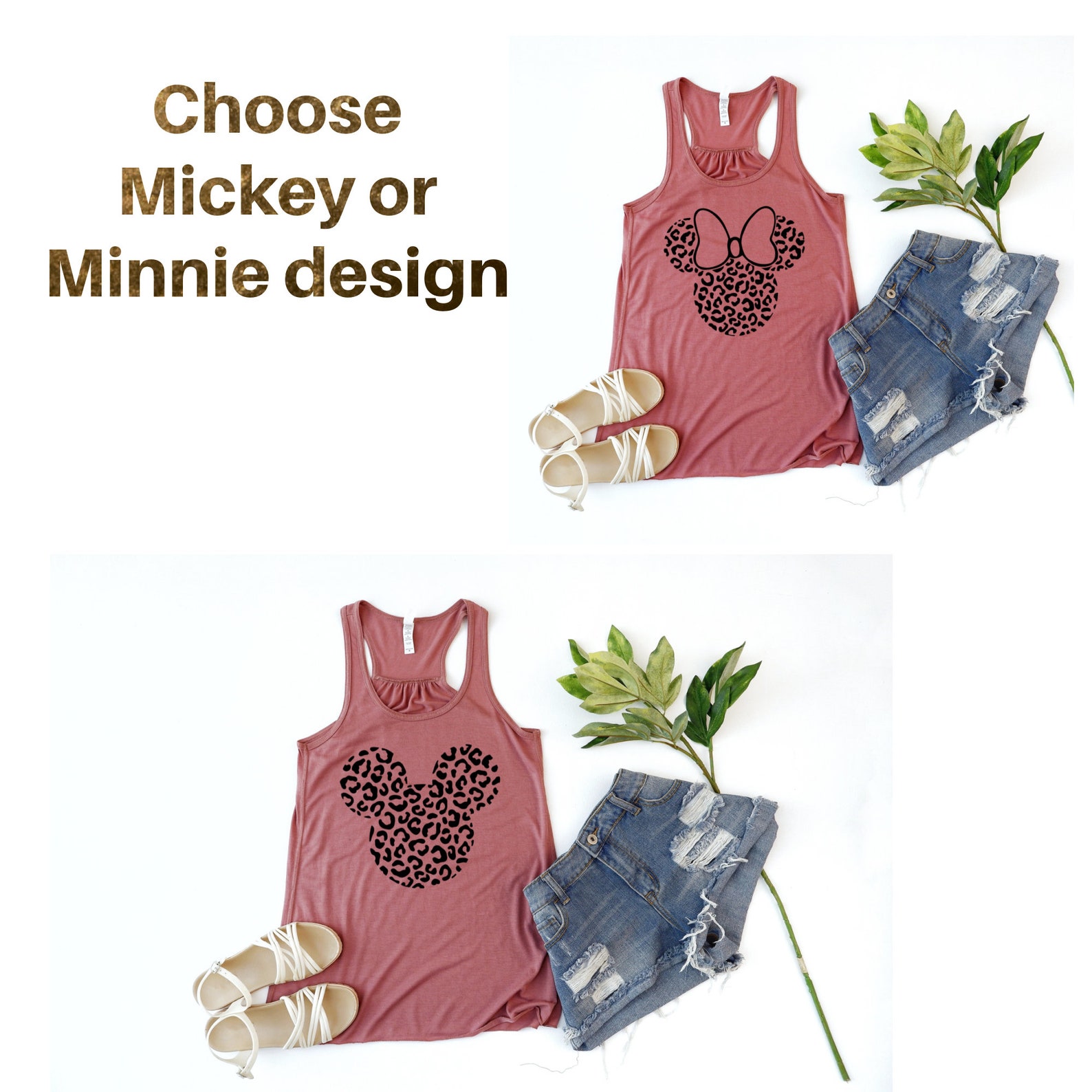 Leopard Mouse Tank Tops Disney Animal Print Women's Tank - Etsy