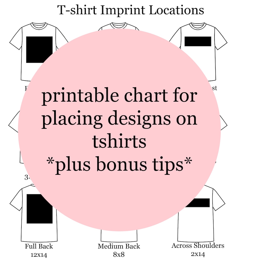 T-shirt Placement Guide: Chart for Perfect Tee Design Layout, Tshirt ...