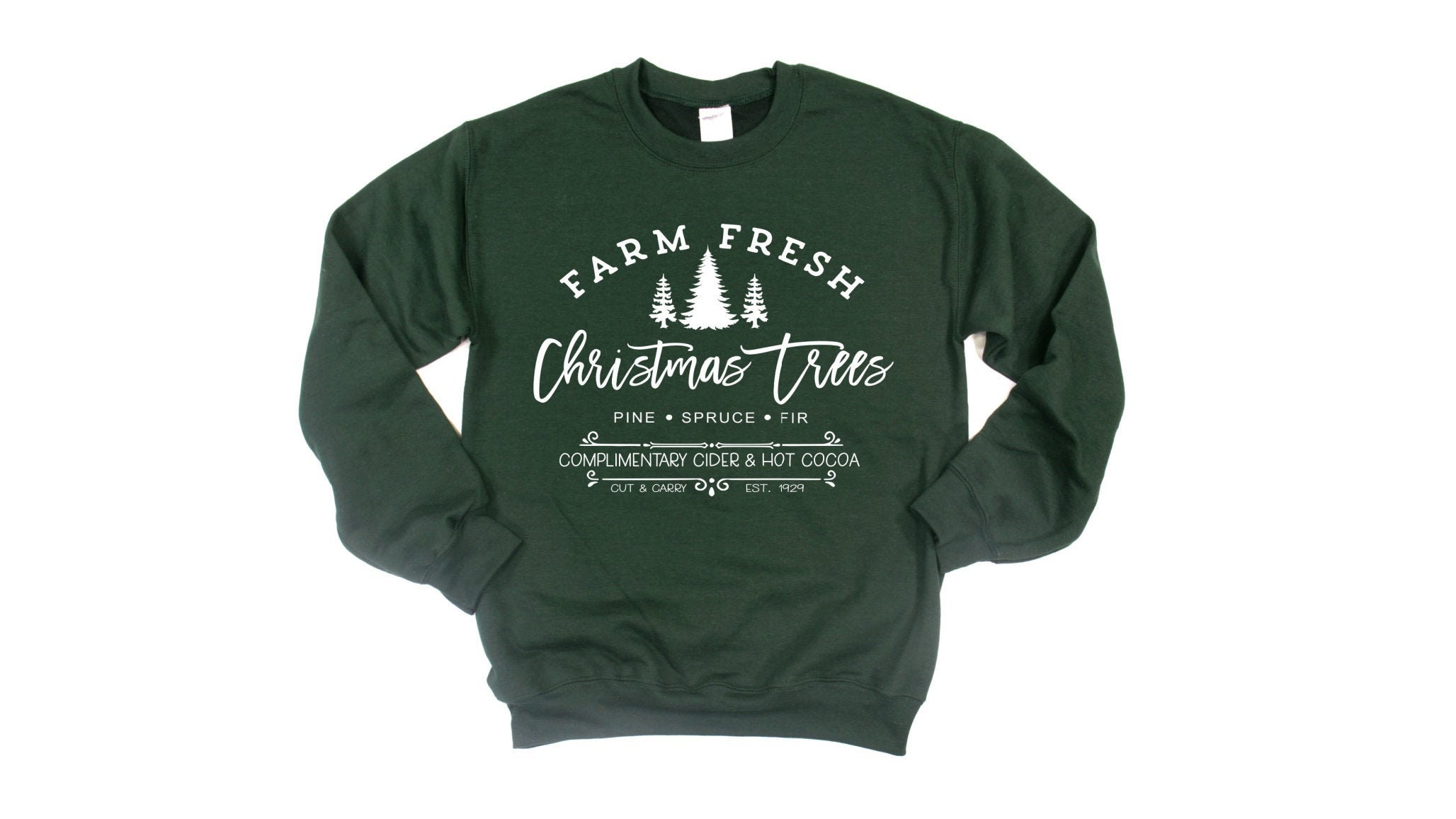 Farm fresh Christmas trees sweatshirt Christmas unisex | Etsy
