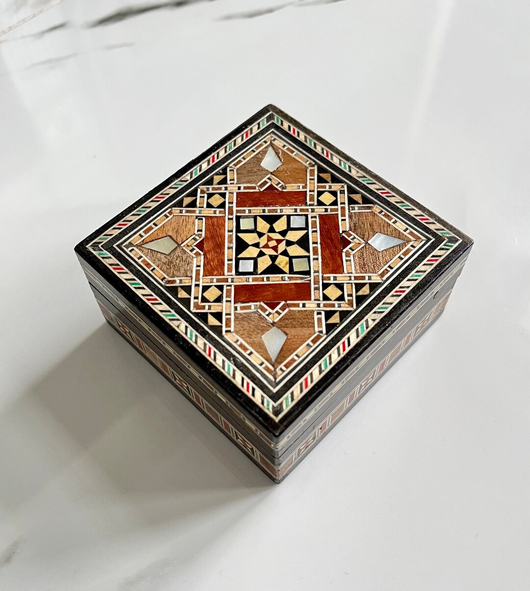 Small Gorgeous Mosaic Middle Eastern Ring Box .wedding Box, Engagement ...