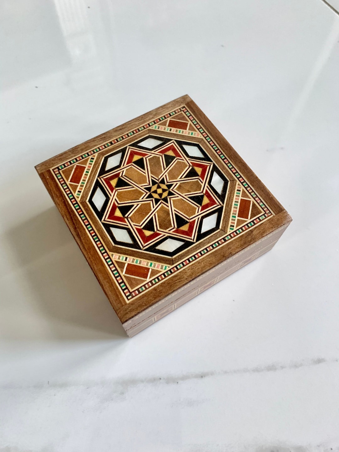 Small Gorgeous Mosaic Middle Eastern Ring Box .wedding Box, Engagement ...