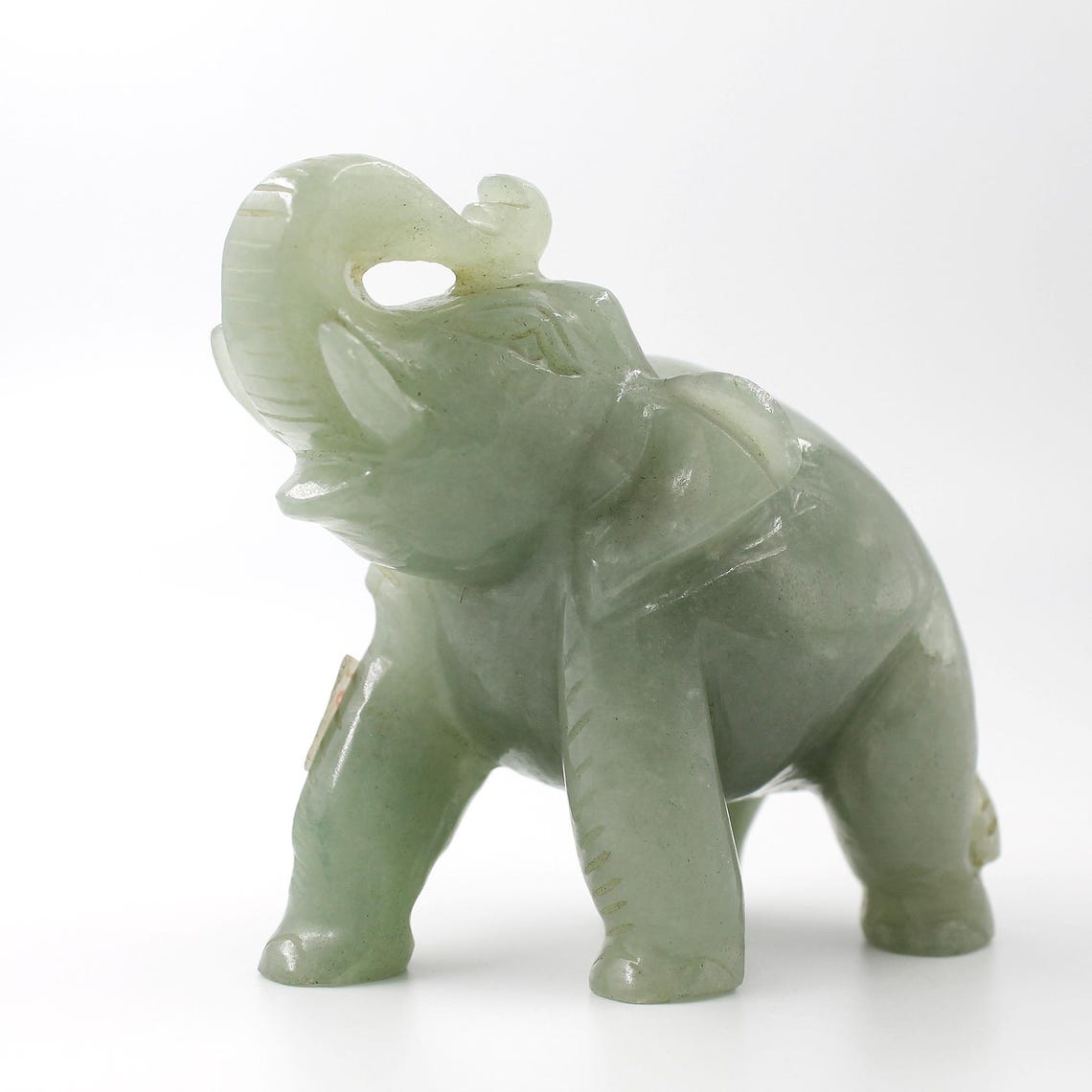 Hand-carved Green Jade Elephant, Lucky Prosperity Figurine, Healing ...