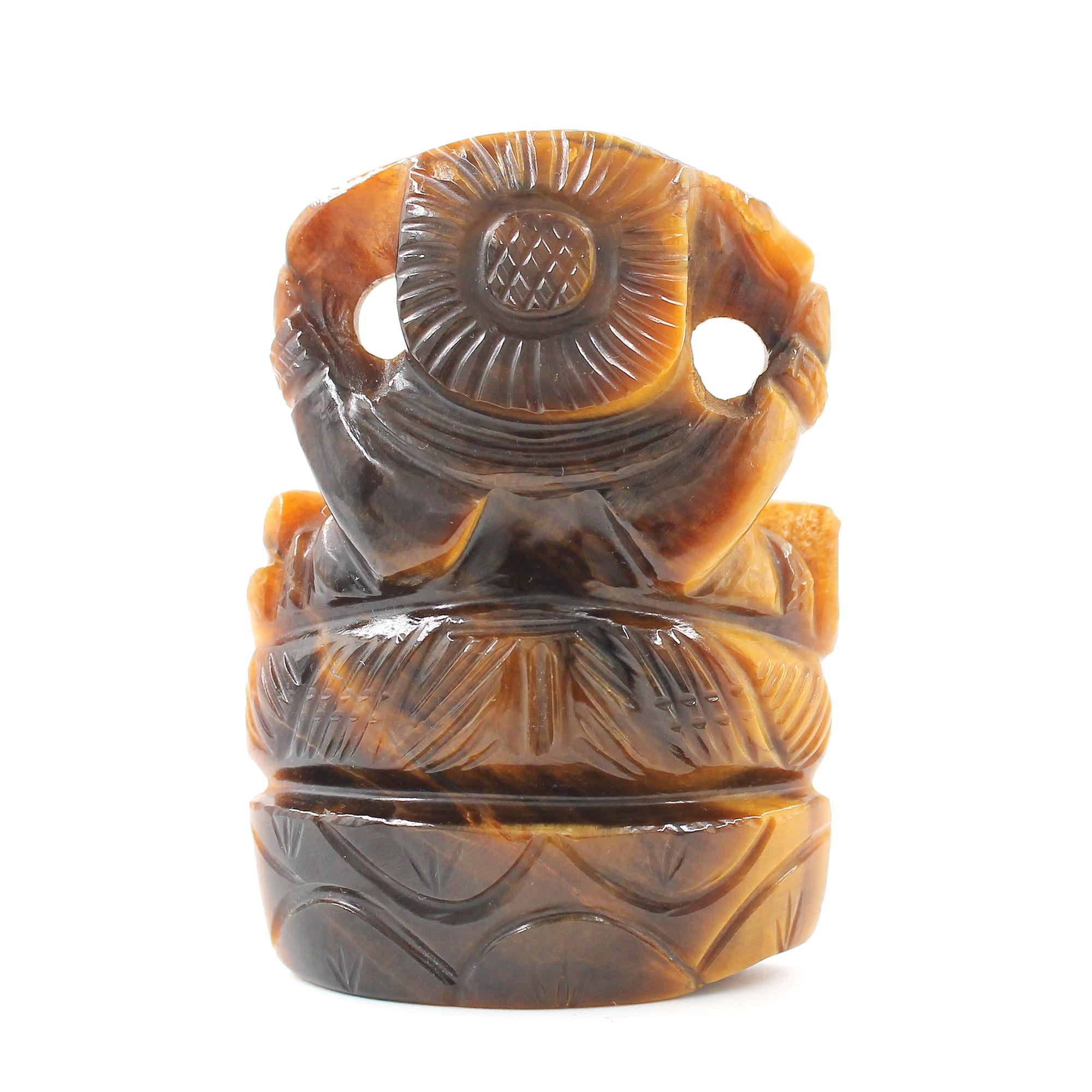 Tiger's Eye Ganesh Ji Statue Lord Ganesha Idol for Home & Office Hand ...