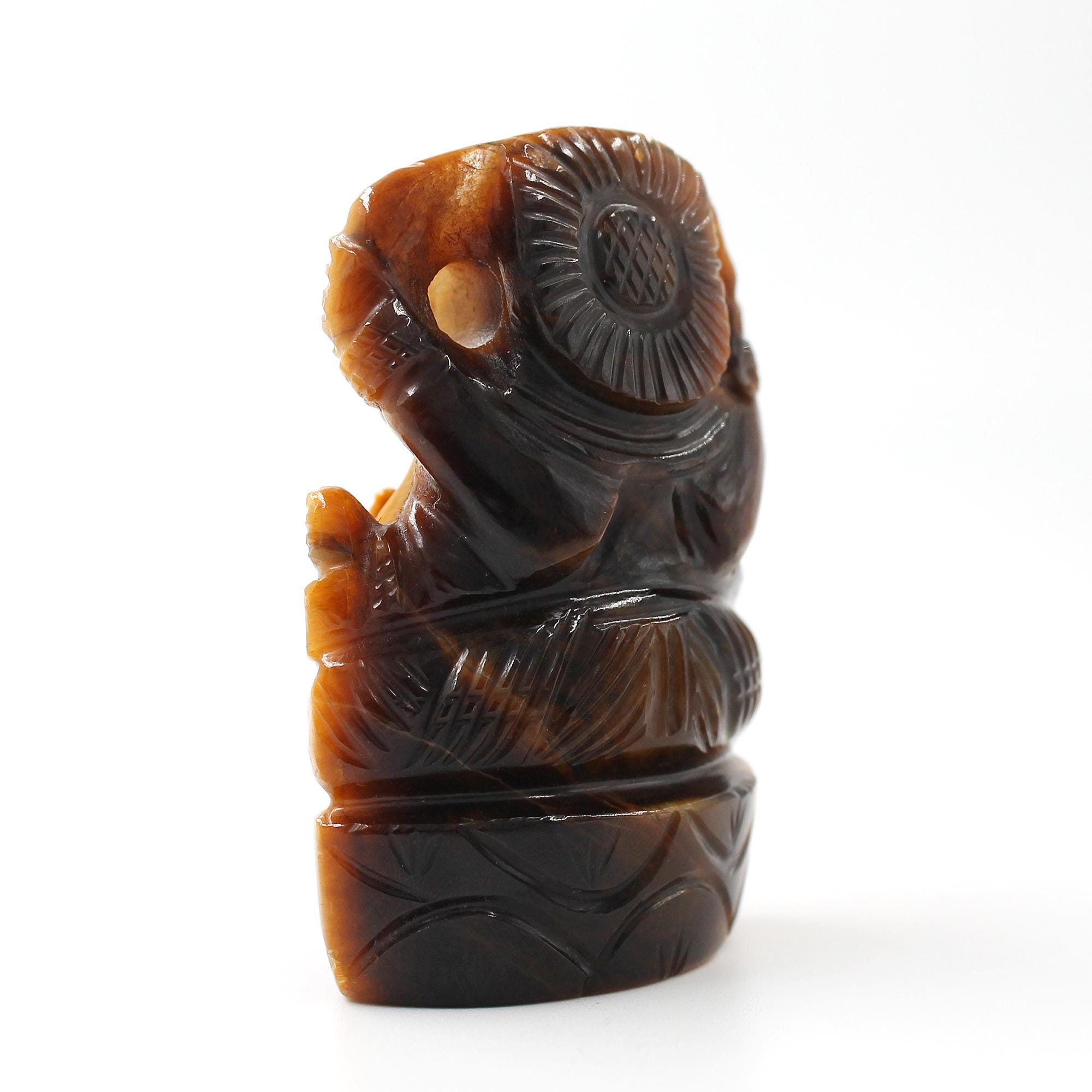 Tiger's Eye Ganesh Ji Statue Lord Ganesha Idol for Home & Office Hand ...