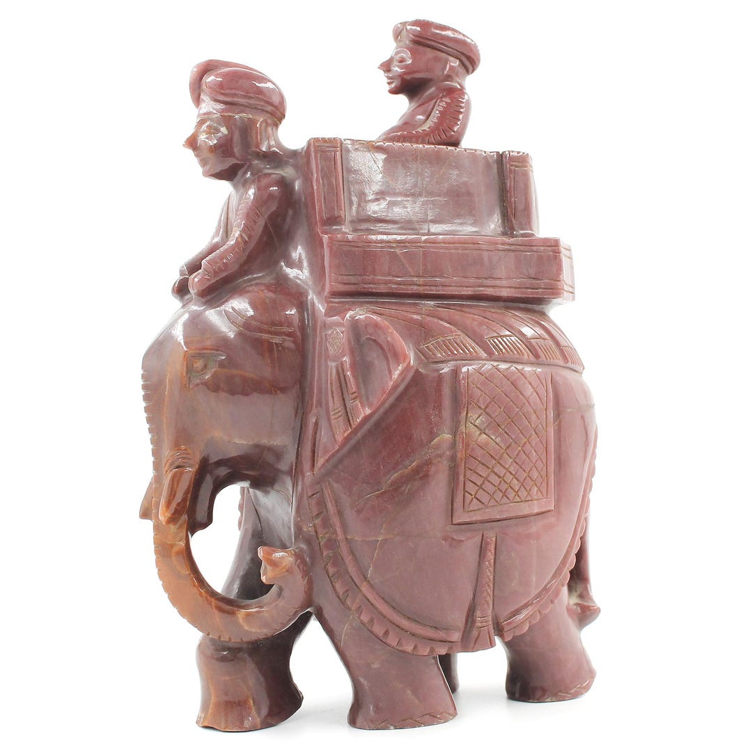 Hand-carved Red Jade Elephant Statue, Lucky Home Decor - Etsy