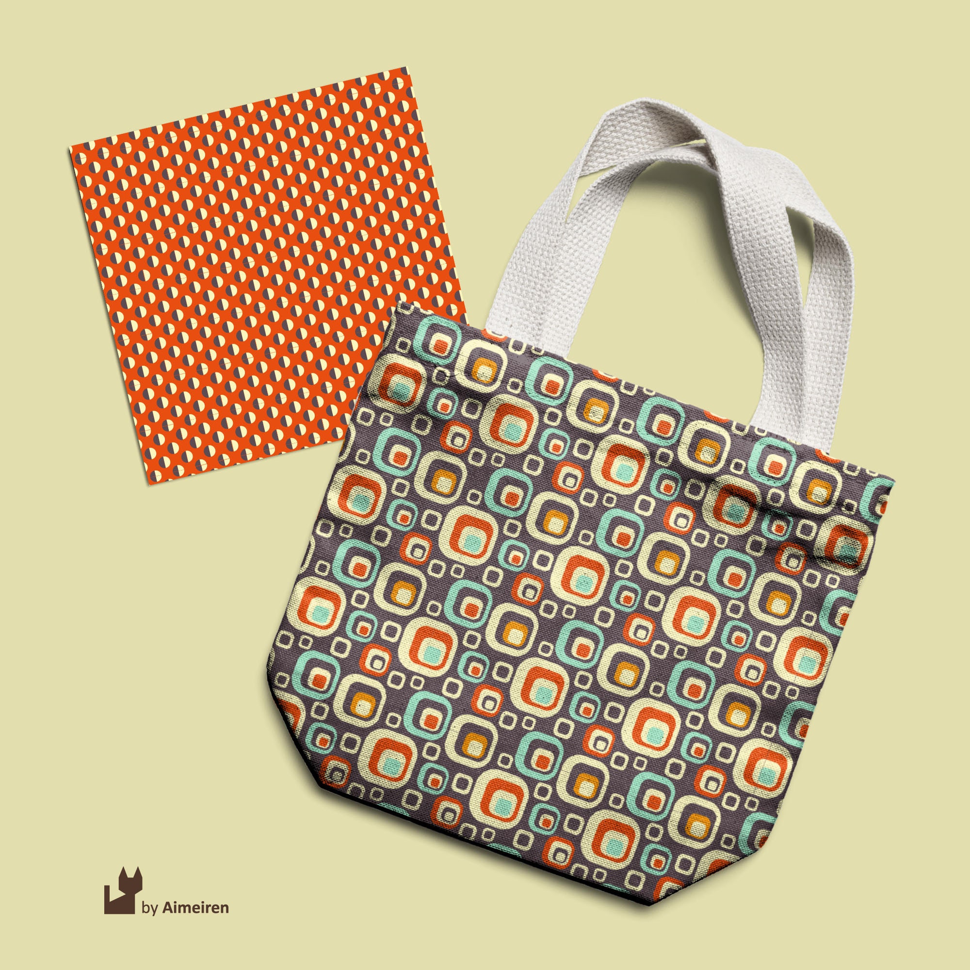 70s Retro Paper Set Vintage Vector Abstract Seamless & | Etsy