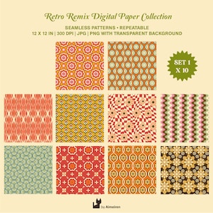 70s-inspired Retro Patterns Design | Seamless | Repeatable | Groovy ...