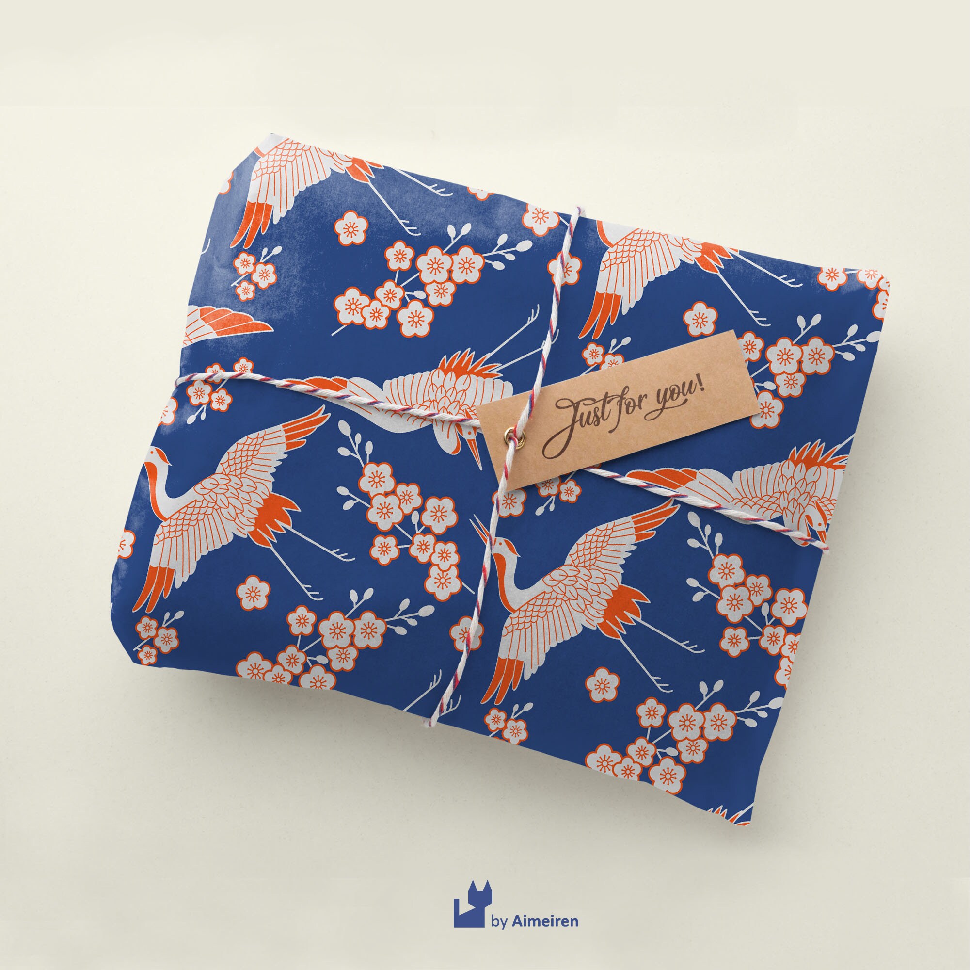 Japanese Seamless Patterns: Blue & Orange Vintage Art (digital Download ...