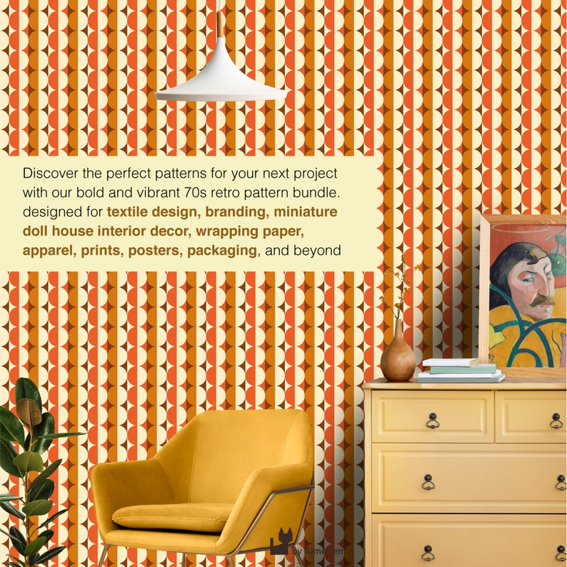 70s-inspired Retro Patterns Design | Seamless | Repeatable | Groovy ...