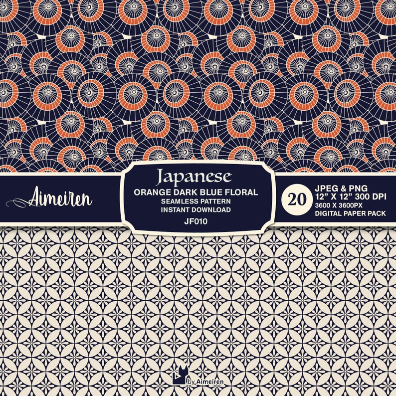 Japanese Floral Digital Paper: Seamless Patterns (digital Download) - Etsy