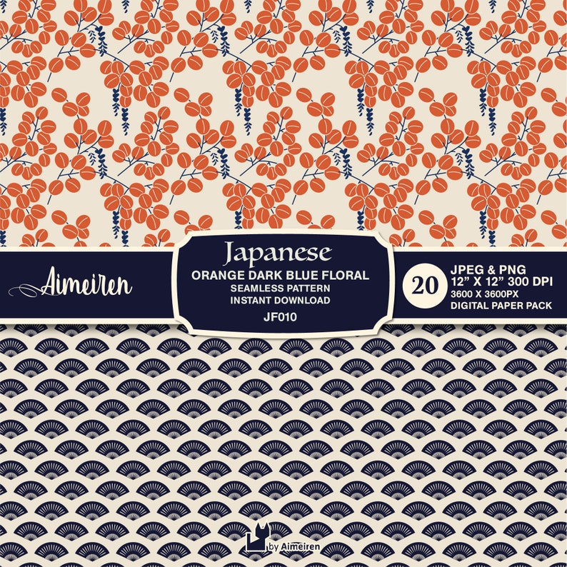 Japanese Floral Digital Paper: Seamless Patterns (digital Download) - Etsy