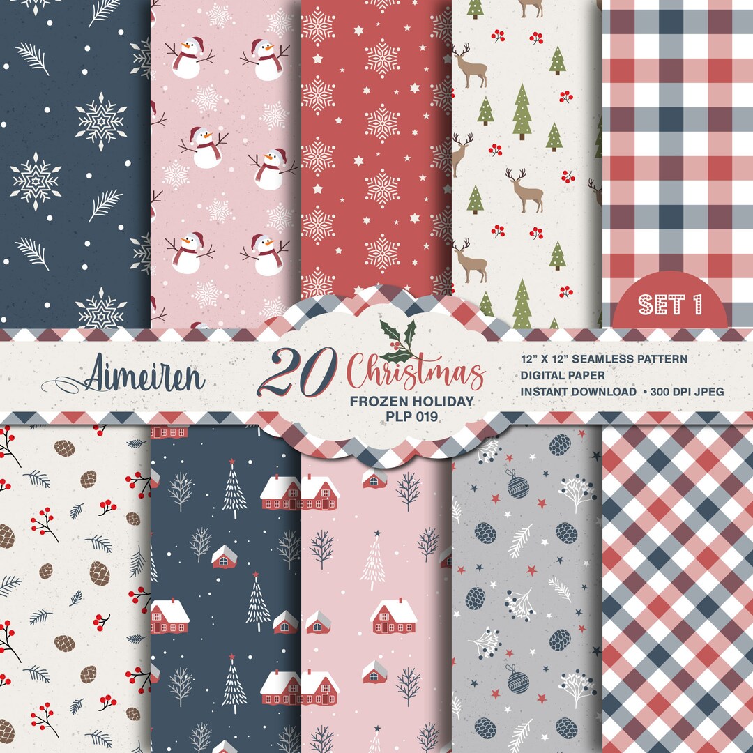 Papel digital de Navidad / Patrón sin costuras de invierno / Vector de ...