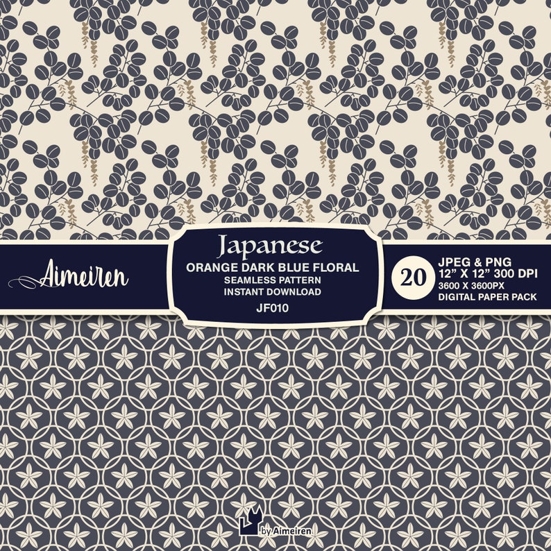 Japanese Floral Digital Paper: Seamless Patterns (digital Download) - Etsy